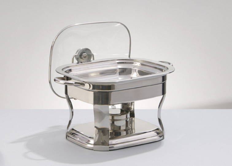 Stainless 4 Quart Square Chafing Dish - Alexis Party Rental