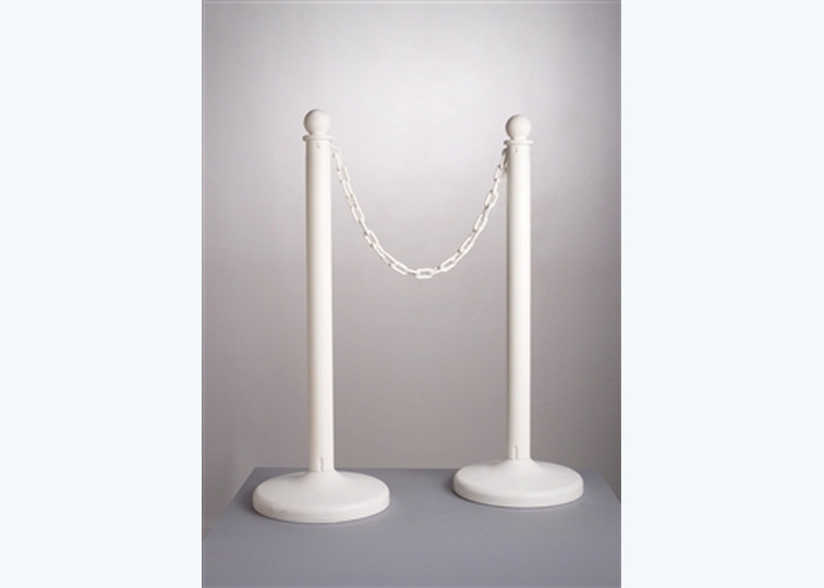 White Aisle Stanchions With Chain - Alexis Party Rental